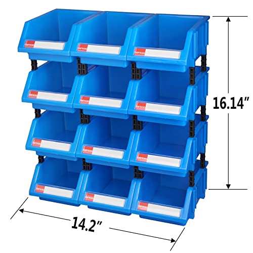 aerkaa Stackable Storage Bins Hardware Storage Organizer Tool Organizers and Storage(Blue,Pack of 12)