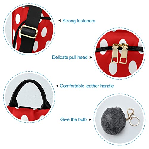 ALAZA Red White Polka Dot Women Backpack Anti Theft Back Pack Shoulder Fashion Bag Purse