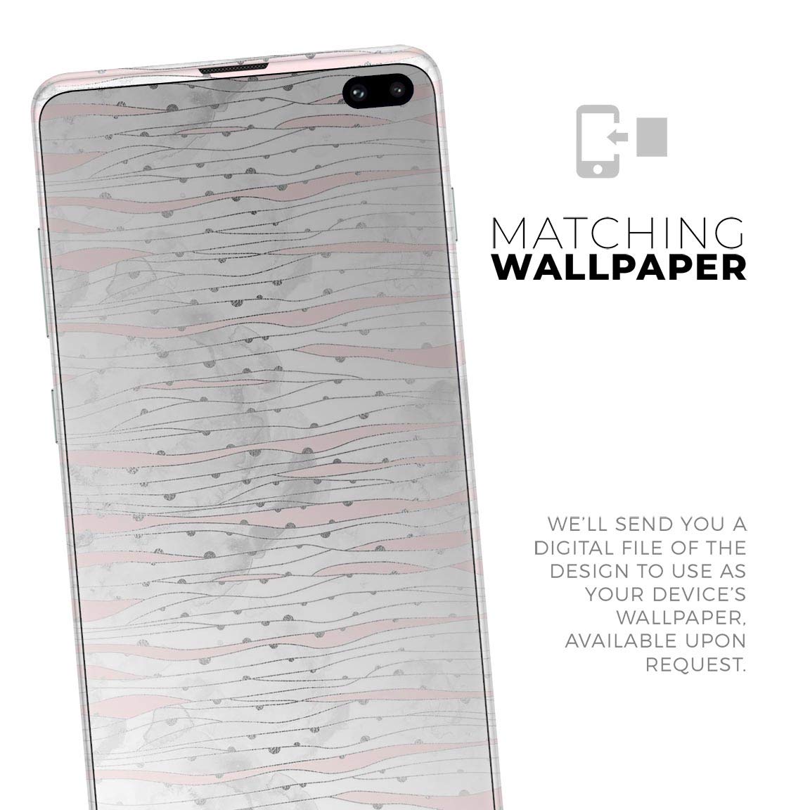 DesignSkinz Karamfila Silver & Pink Marble V10 Protective Vinyl Decal Wrap Skin Cover Compatible with The Samsung Galaxy S20 (Screen Trim & Back Glass Skin)