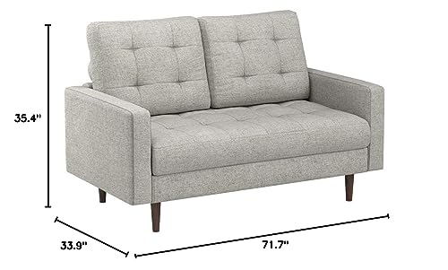 Amazon Brand β Rivet Cove Mid-Century Modern Tufted Apartment Sofa, 72"W, Light Grey