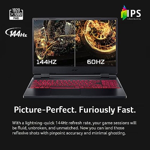 Acer Nitro 5 Gaming Laptop | Intel Core i5-12500H(>11800H) | NVIDIA GeForce RTX 3050 Ti Laptop GPU | 15.6" FHD 144Hz IPS Display | Killer Wi-Fi 6 | Backlit Keyboard w/HDMI (16GB RAM | 512GB PCIe SSD)