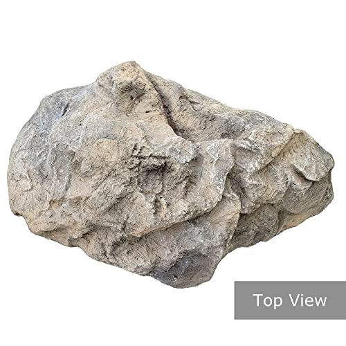 Backyard X-Scapes Fiberglass Painted Mock Faux Well Pump Cover Artificial Rock for Landscaping, Medium, Beige