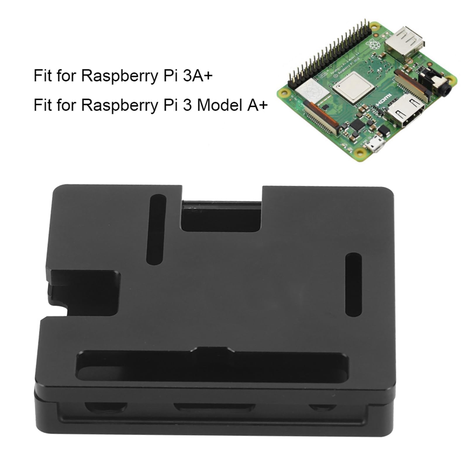 Raspberry 3 A+ Case, Raspberry Heatsink Case for Raspberry 3A+, 3 Model A+, Black,Radiator Fan Assembly