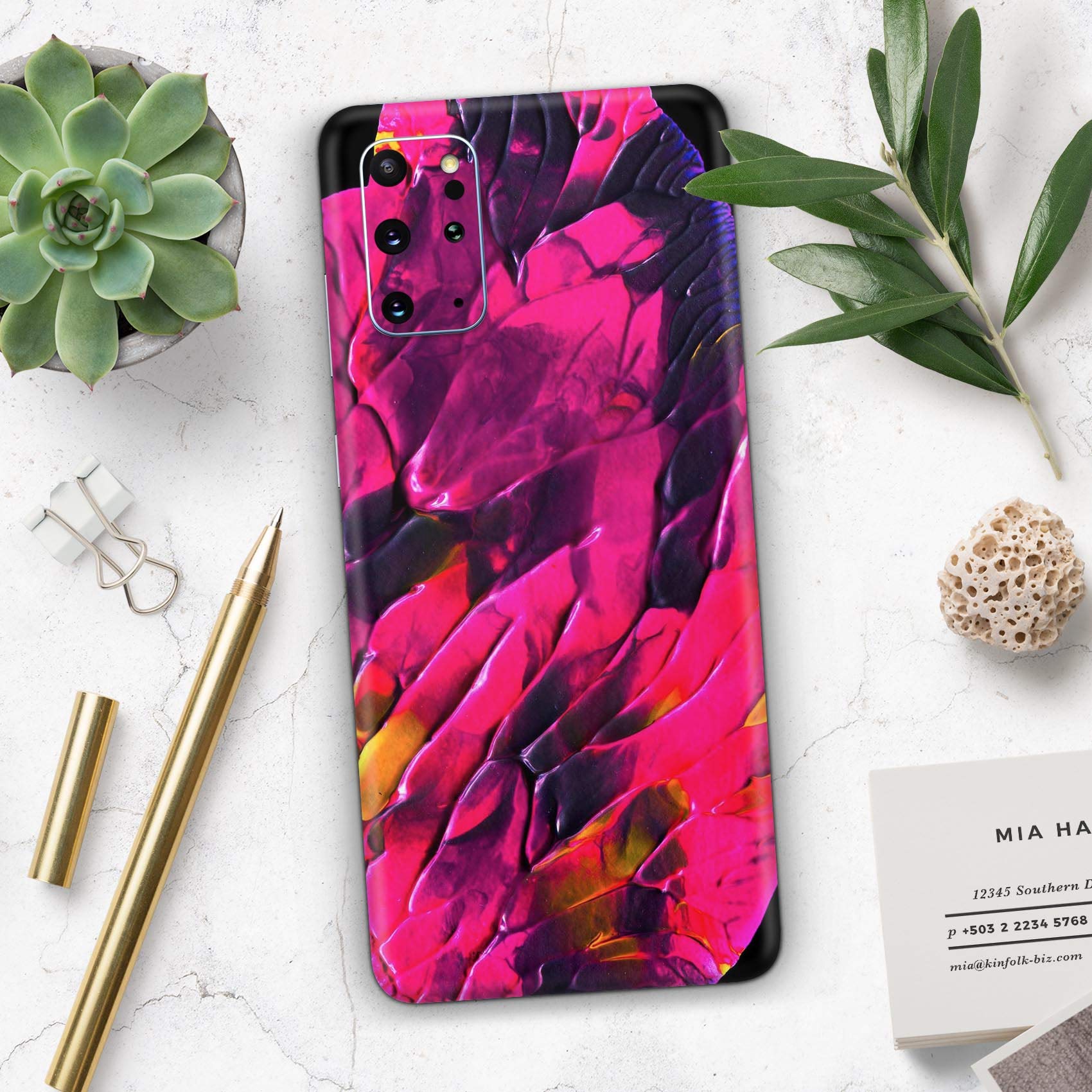 DesignSkinz Liquid Abstract Paint V29 Protective Vinyl Decal Wrap Skin Cover Compatible with The Samsung Galaxy S20 (Screen Trim & Back Glass Skin)