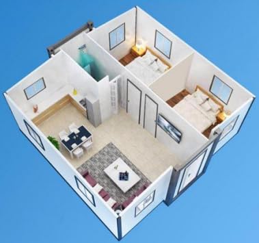 2 Bedroom 20ft Prefab House Tiny Home to Live in for Adults Mini Foldable Mobile Container Home Modular Guest Homes kit casas prefabricadas para Vivir