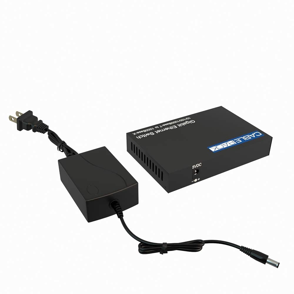 CableRack Gigabit Media Converter Multimode to Singlemode All-in-one (3 Configurations) Fiber Switch with Dual 10/100/1000M Ethernet Ports (2 Pack)