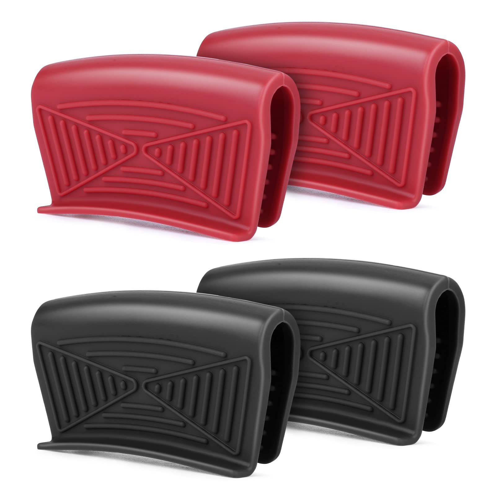 2 Pairs Silicone Pot Handle Covers, Heat Resistant Cast Iron Handle Cover Silicone Assist Hot Handle Holder Sleeves for Cast Iron Pans Woks Griddles Skillets