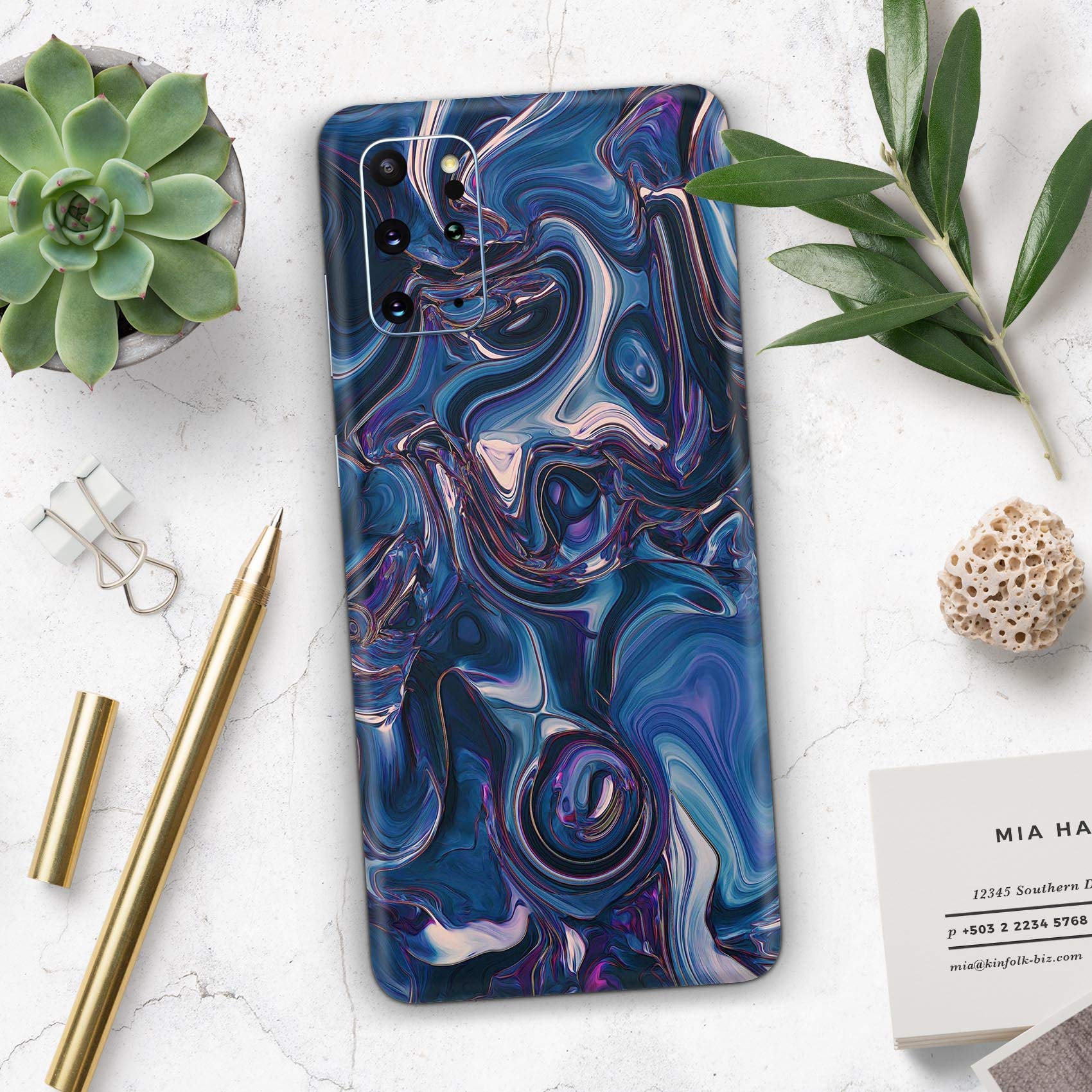 DesignSkinz Liquid Abstract Paint Remix V24 Protective Vinyl Decal Wrap Skin Cover Compatible with The Samsung Galaxy S20 (Screen Trim & Back Glass Skin)