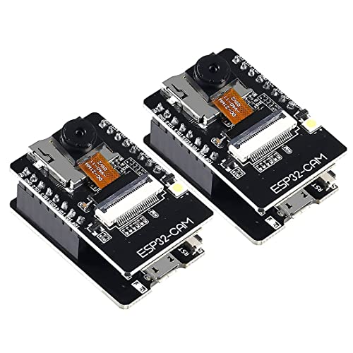 2 Sets ESP32-CAM-MB ESP32-CAM WiFi Bluetooth Development Board + Micro USB to Serial Port CH340G 4.75V-5.25V with OV2640 2MP Camera