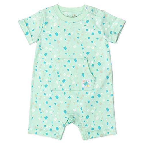 Mac & Moon Baby Romper Organic Cotton 2-Pack Romper in Neutral Turtle Prints, Baby Boy Girl