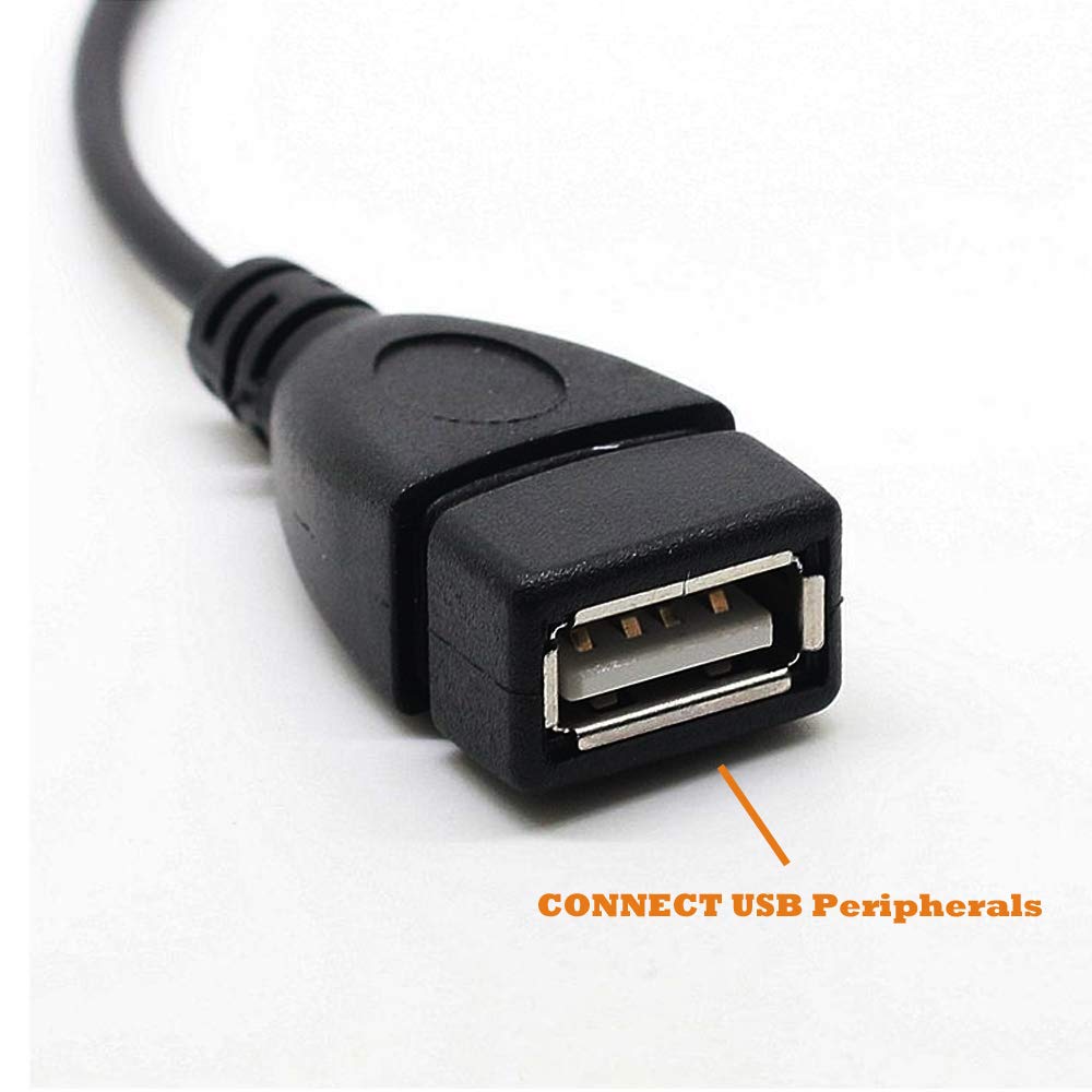 AuviPal 2-in-1 Micro USB to USB OTG Adapter (OTG Cable + TV's USB Power Cable) for Fire Stick, Playstation Classic and More - 2 Pack