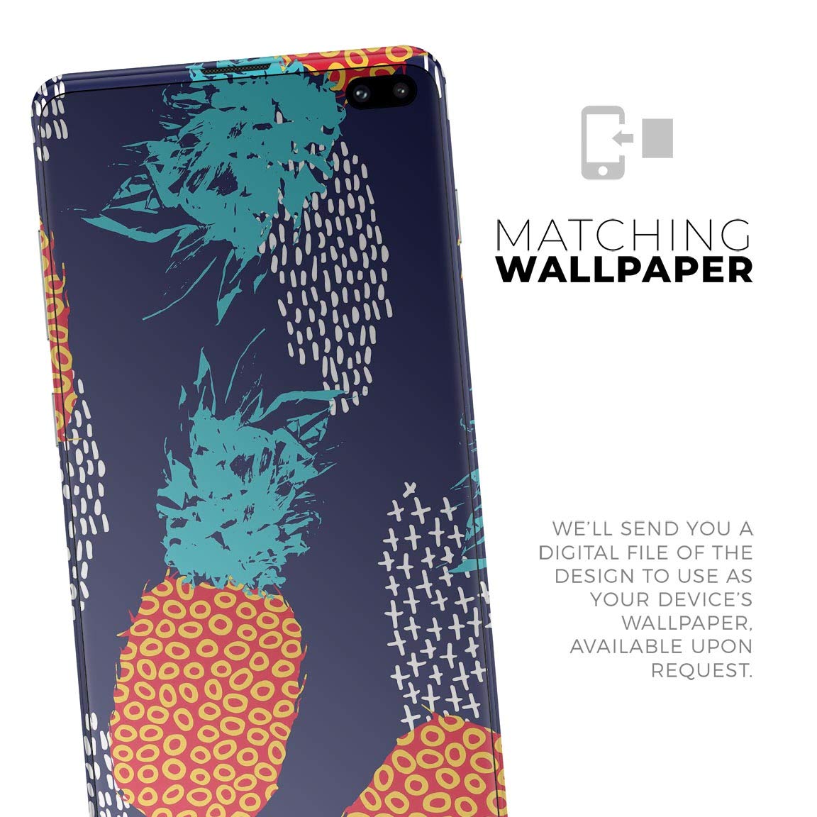 DesignSkinz Retro Summer Pineapple v4 Protective Vinyl Decal Wrap Skin Cover Compatible with The Samsung Galaxy S20 (Screen Trim & Back Glass Skin)