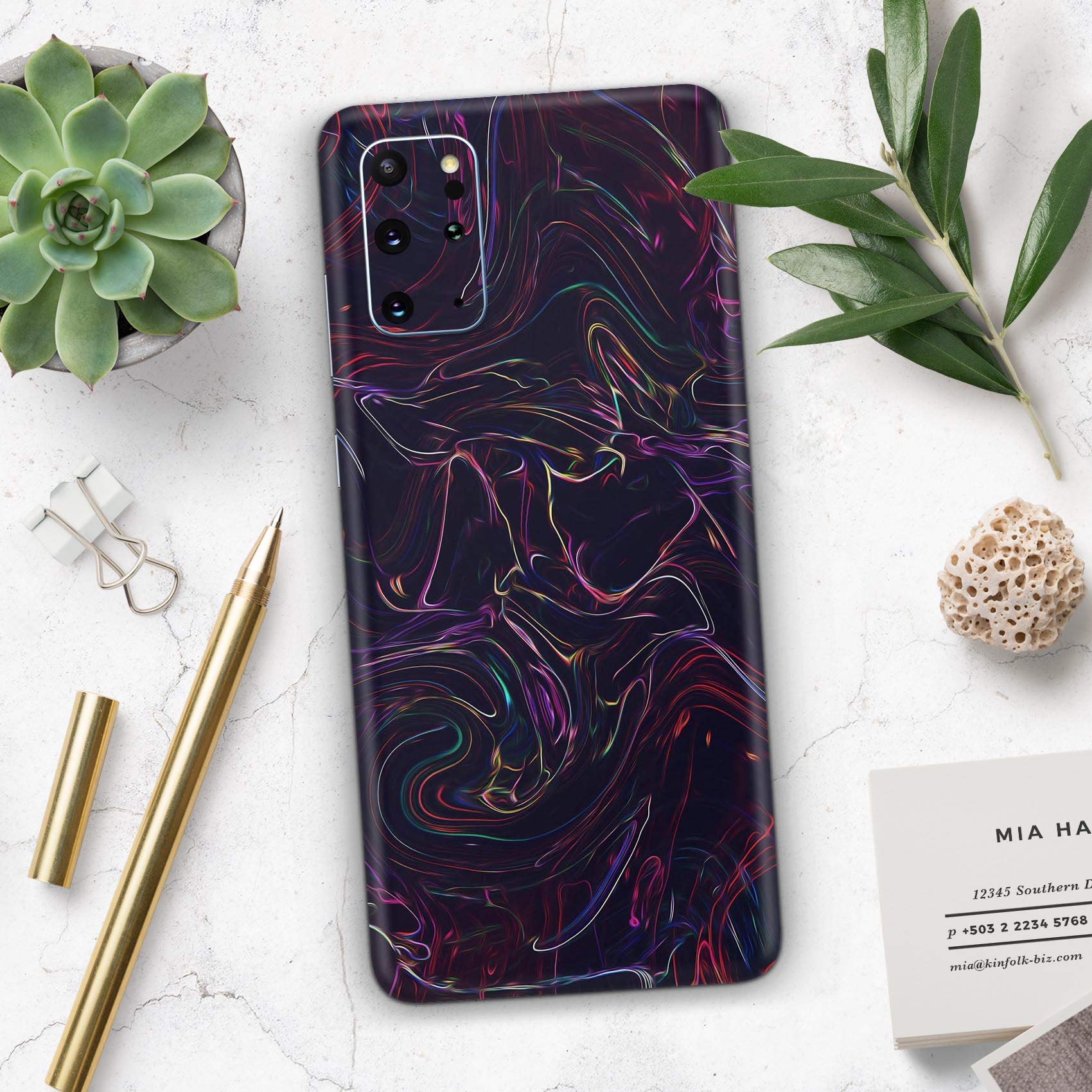 DesignSkinz Liquid Abstract Paint Remix V26 Protective Vinyl Decal Wrap Skin Cover Compatible with The Samsung Galaxy S20 (Screen Trim & Back Glass Skin)