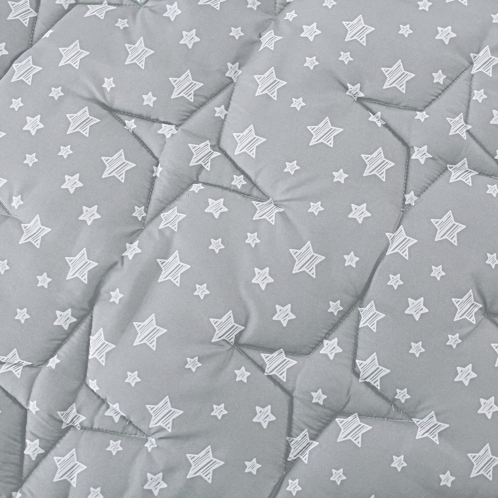 Octagon Playpen Mat Grey, Non Slip 8 Panel Playpen Mattress Mat Fits Regalo Extra Large Play Yard and hiccapop XL 69" Baby Playpen, Grey Star Octagon Playard Pad