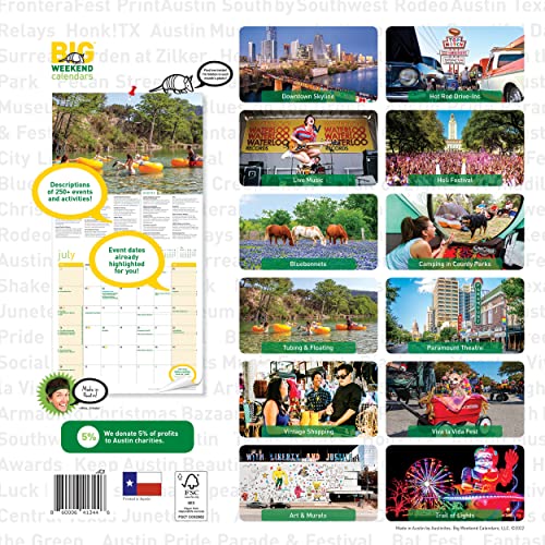 Austin Texas Events Wall Calendar 2023 - Over 250 Austin Event Dates and Activities Already On Your Calendar!