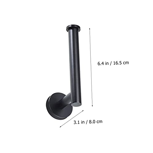 Angoily 6 Pcs Towel Ring Set Steel Towel Rod Wall Mounted Hooks Paper Towel Wall Hange Bath Towel Set Black Toilet Paper Stand Black Towel Ring Wall-Mounted Towel Ring Paper Towel Holder