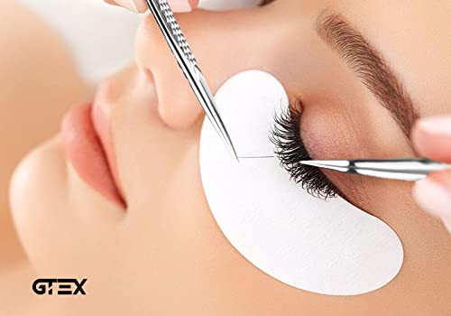 GTEX Lash Tweezers For Eyelash Extensions Tweezers Set of 5, Japanese Stainless Steel, Straight Curved 45 90 Degree Volume Eyelash Tweezers - SILVER