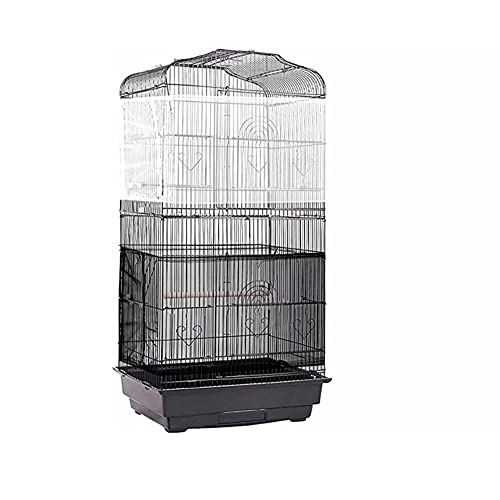 Adjustable Birdcage Seed Catcher Feather Catcher Bird Cage Cover Net Airy Soft Skirt Guard Birdcage Nylon Mesh Netting for Parrot Macaw Parakeet Round Square Cage (118 x 16 Inch, White)