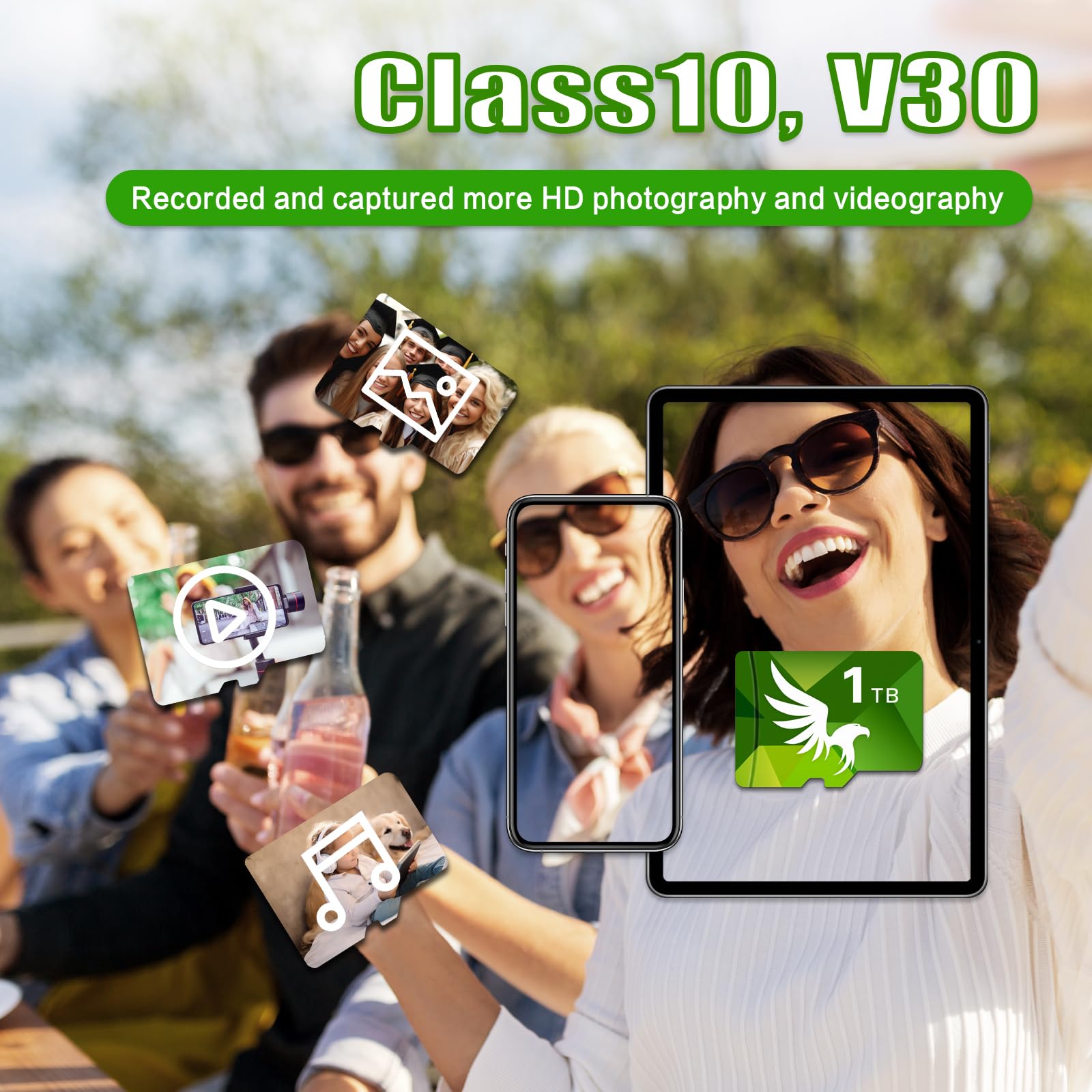 1TB Memory Card, GOLTTY High Speed TF Card, Ultra UHS-I Memory Card, C10, U3, Full HD, A1, Expanded Storage for Android Smartphones, Tablets