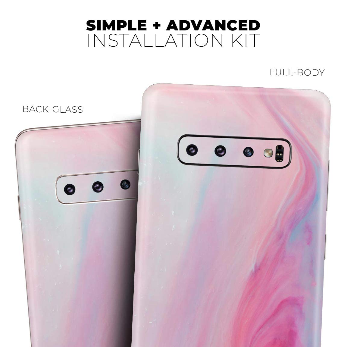 DesignSkinz Marbleized Colored Paradise V3 Protective Vinyl Decal Wrap Skin Cover Compatible with The Samsung Galaxy S20 (Screen Trim & Back Glass Skin)