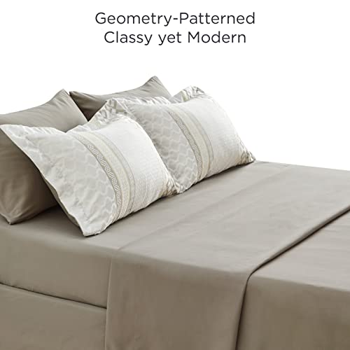 Bedsure Full Bedding Set - 7 Pieces Hotel Style Gold Full Bed in a Bag Comforter Set with Sheets, Soft Textured Full Bedding Comforter Set, Luxurious Bedding Set