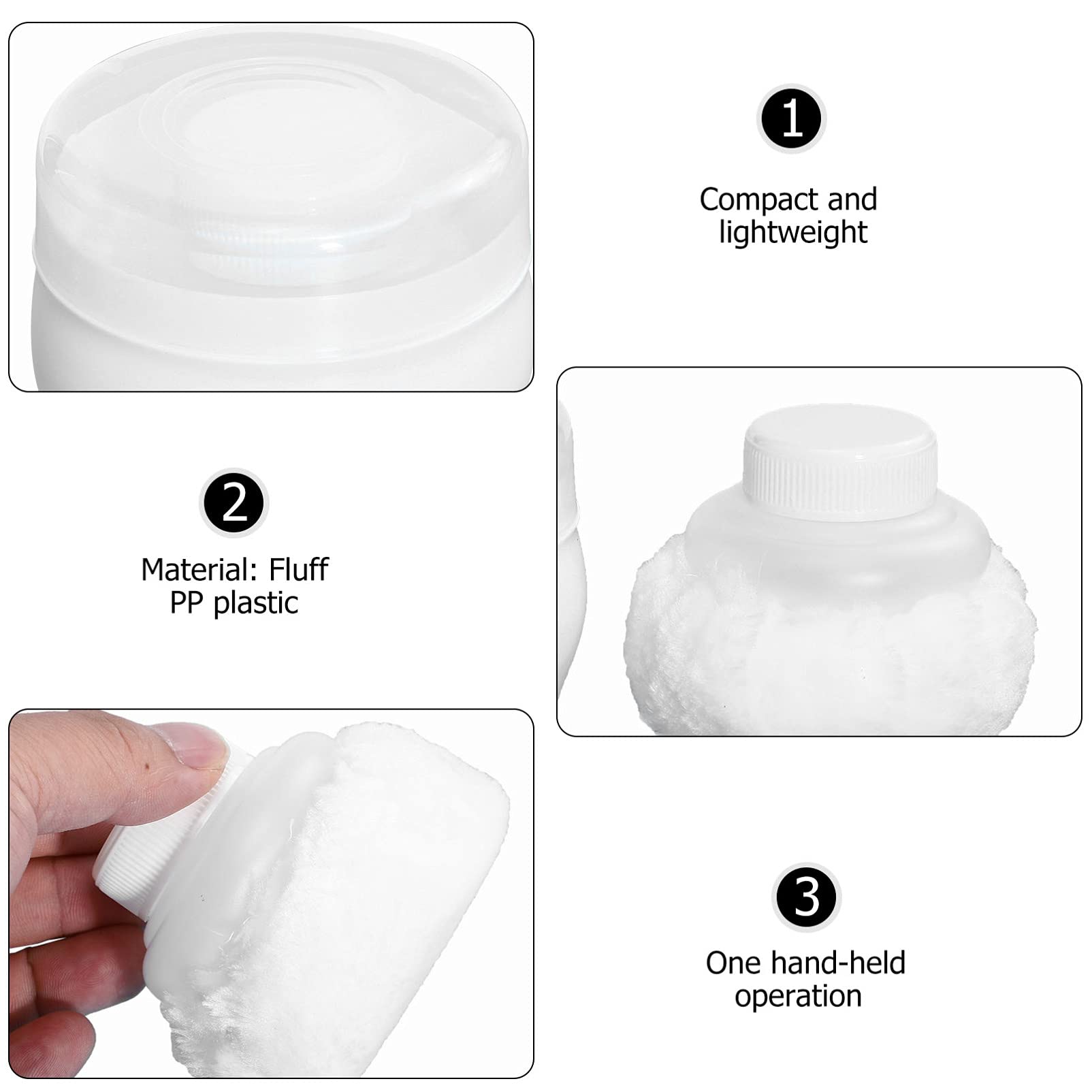 2 Sets Powder Puff Soft Face Body Powder Puff Sponge Box Case Comfortable After Shower Powder Puff Cosmetic Container for Newborn Use White