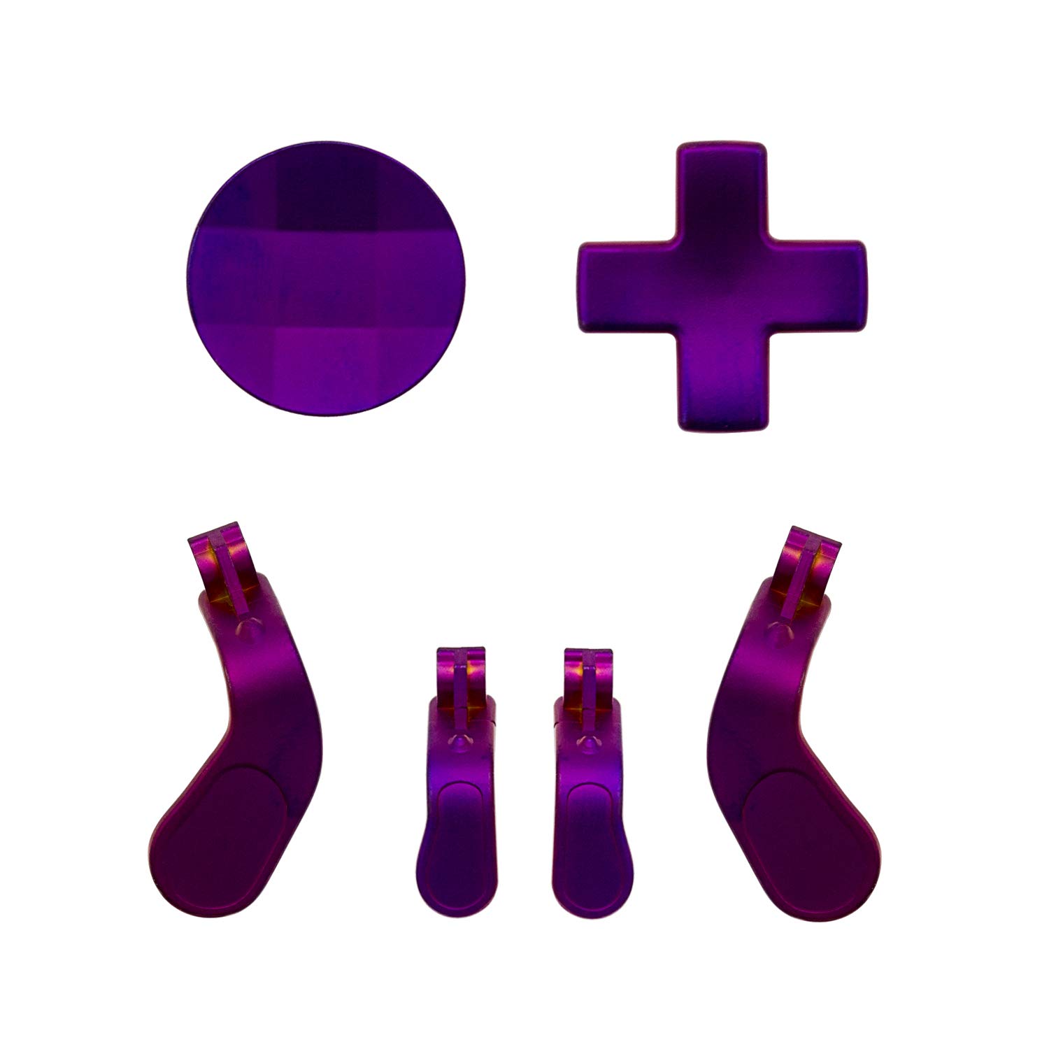 4 Pcs Interchangeable Paddles and 2 D-Pads Metal Stainless Steel Replacement Parts for Xbox One Elite Series 2 Controller & Xbox One Elite Controller (Purple)