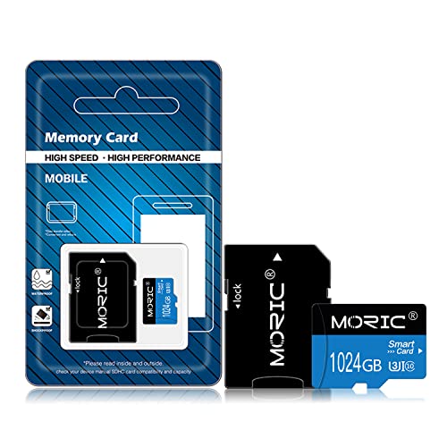 1TB Memory Card 1024GB High Speed Waterproof Class 10 Micro SD Card with Adapter for Smartphone,Action Camera,Portable Gaming Devices and Drone