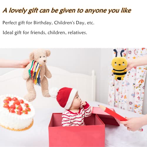 AUCOOMA Stuffed Bee Animal Plush, Cute Honeybee Plushie Toy for Kids, Girls, Doll 7.8"