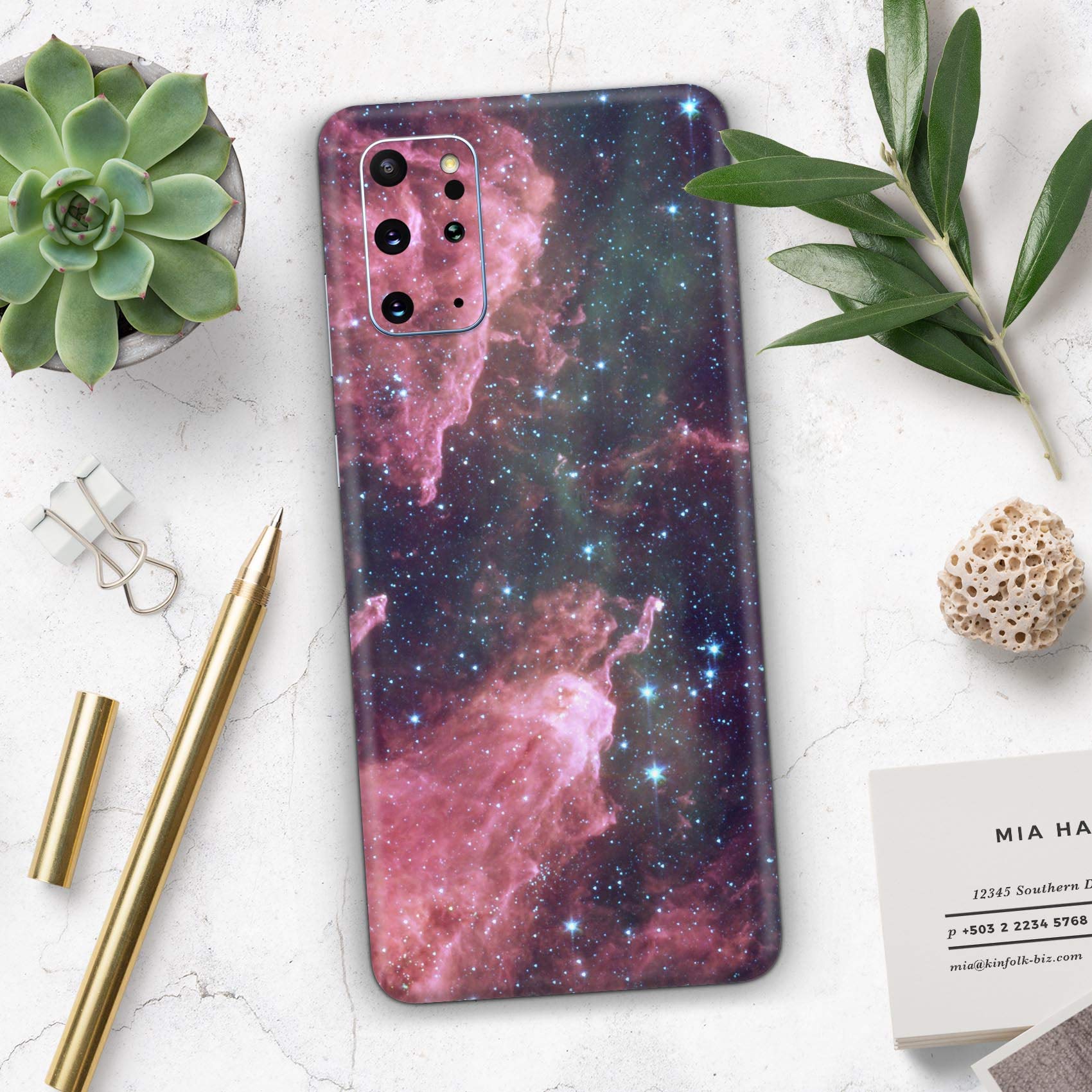 DesignSkinz Vibrant Deep Space Protective Vinyl Decal Wrap Skin Cover Compatible with The Samsung Galaxy S20 (Screen Trim & Back Glass Skin)