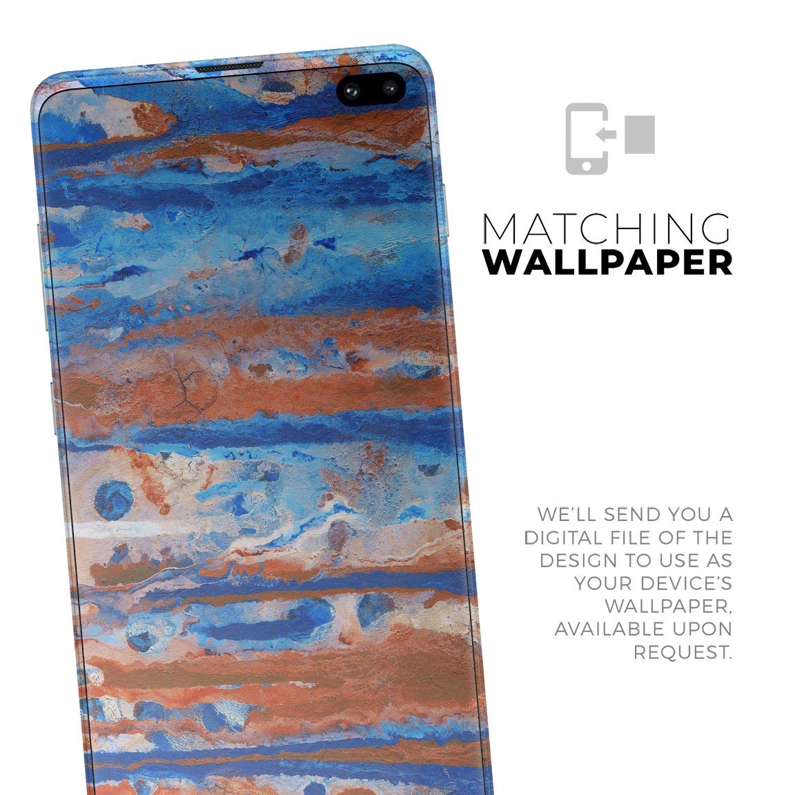 DesignSkinz Abstract Wet Paint Rustic Blue Protective Vinyl Decal Wrap Skin Cover Compatible with The Samsung Galaxy S20 (Screen Trim & Back Glass Skin)