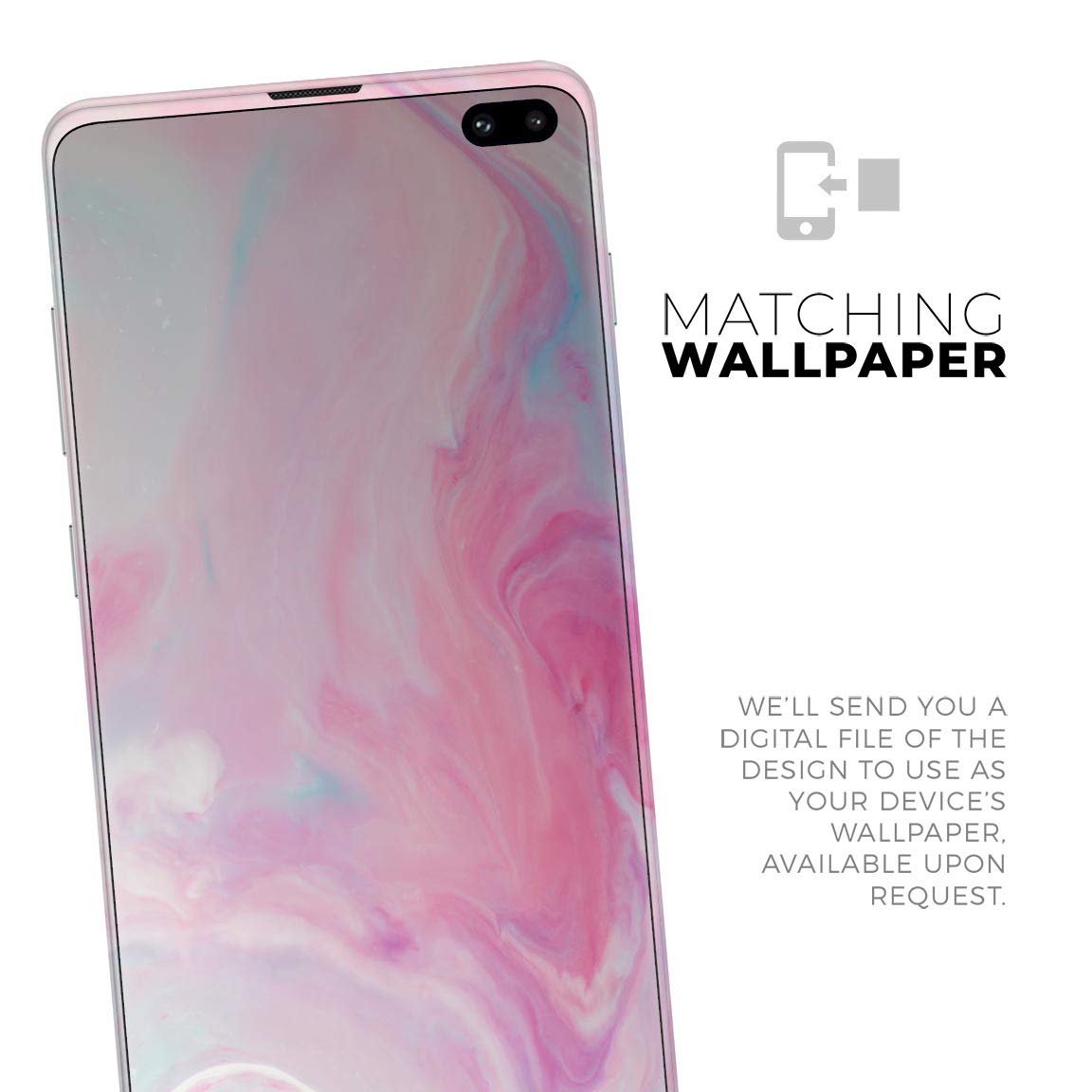 DesignSkinz Marbleized Pink Paradise V5 Protective Vinyl Decal Wrap Skin Cover Compatible with The Samsung Galaxy S20 (Screen Trim & Back Glass Skin)