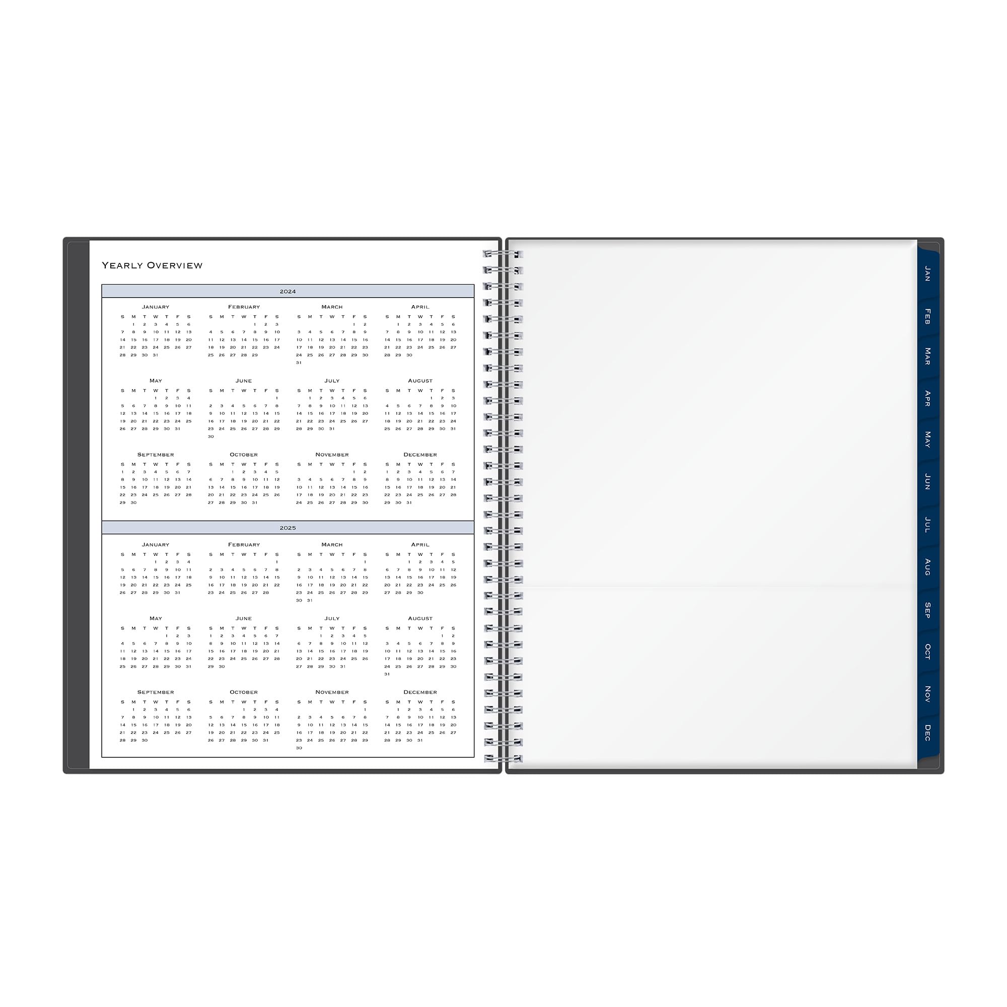 2024 Blue Sky™ Passages Weekly/Monthly Planning Calendar, 8-1/2" x 11", Charcoal Gray, January to December 2024, 100008