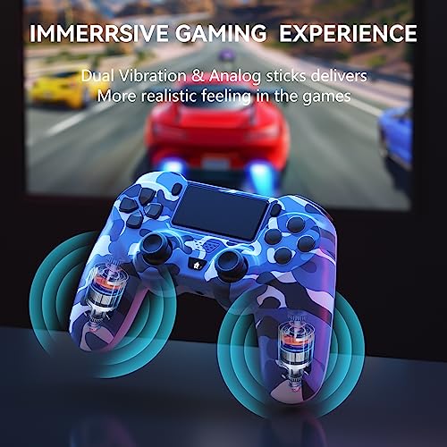 ASLDPUO 2 Pack Wireless Controller Compatible with Playstation 4/Slim/Pro/PS4，with Double Shock/Stereo Headset Jack/Touch Pad/Six-axis Motion Control