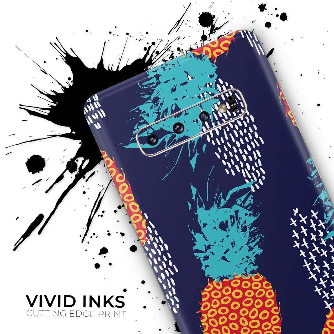 DesignSkinz Retro Summer Pineapple v4 Protective Vinyl Decal Wrap Skin Cover Compatible with The Samsung Galaxy S20 (Screen Trim & Back Glass Skin)