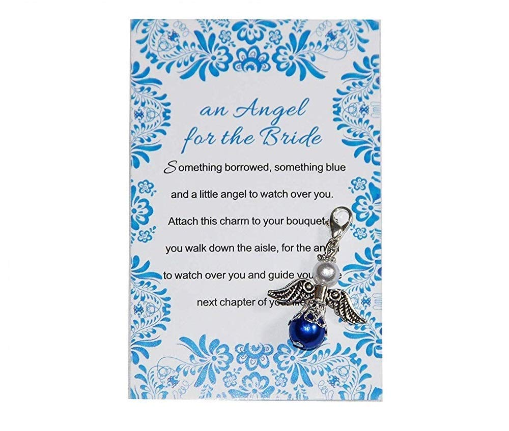 an Angel for The Bride Charm Wedding Day Gift Bouquet Charm Something Blue