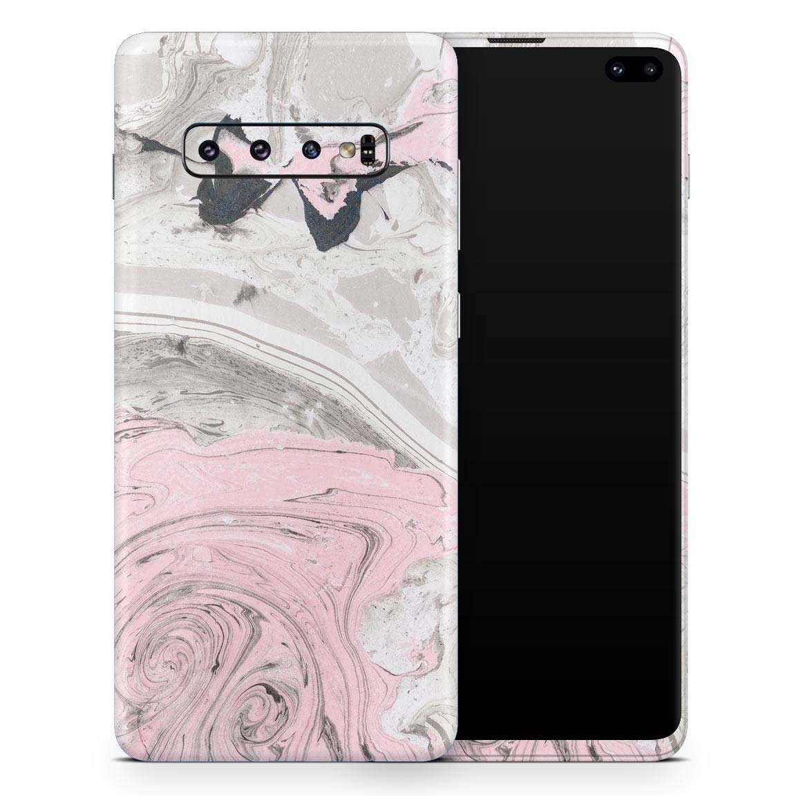 DesignSkinz Mixtured Pink and Gray Textured Marble Protective Vinyl Decal Wrap Skin Cover Compatible with The Samsung Galaxy S20 (Screen Trim & Back Glass Skin)