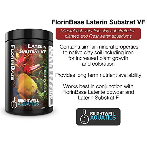 Brightwell Aquatics FlorinBase Laterin Substrat VF - Very Fine Granular High Porosity Clay Base Substrate for Planted and Freshwater Shrimp Aquaria, 700 Grams