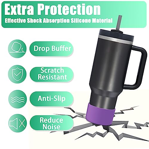 3Pcs Silicone Stanley Cup Boot For Stanley Cup Accessories,Stanley Boot For Stanley Tumbler 30 Oz 40 Oz & IceFlow 20oz 30oz & Hydro Flask 12-24oz,Silicone Water Bottle Bottom Sleeve Bumper Cover