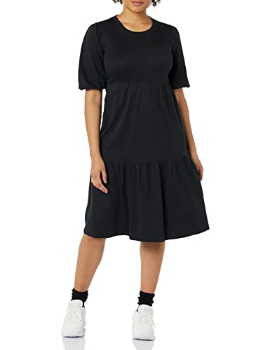 Amazon Aware Women's Organic Cotton Fit and Flare Dress (Available in Plus Size) (Previously Amazon Aware), Black, Large