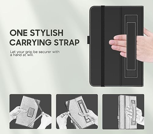 MoKo Case Fits All-New Amazon Kindle Fire HD 10 & 10 Plus Tablet (13th/11th Generation, 2023/2021 Release) 10.1" - Slim Folding Stand Cover with Auto Wake/Sleep, Black