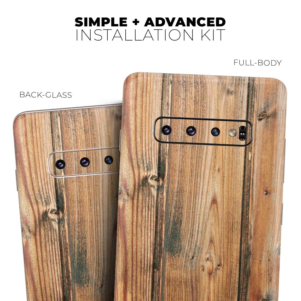 DesignSkinz Vertical Raw Aged Wood Planks Protective Vinyl Decal Wrap Skin Cover Compatible with The Samsung Galaxy S20 (Screen Trim & Back Glass Skin)