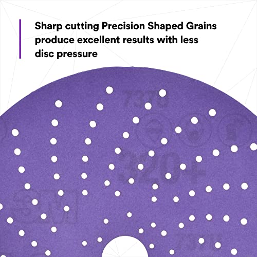 3M Cubitron II Hookit Clean Sanding Abrasive Disc 31374, 6 in, 180+ Grade, Pack of 50 Discs, Virtually Dust-Free, High Performance, Long Lasting, Multi-Hole Pattern, Feather Edging, Stock Removal
