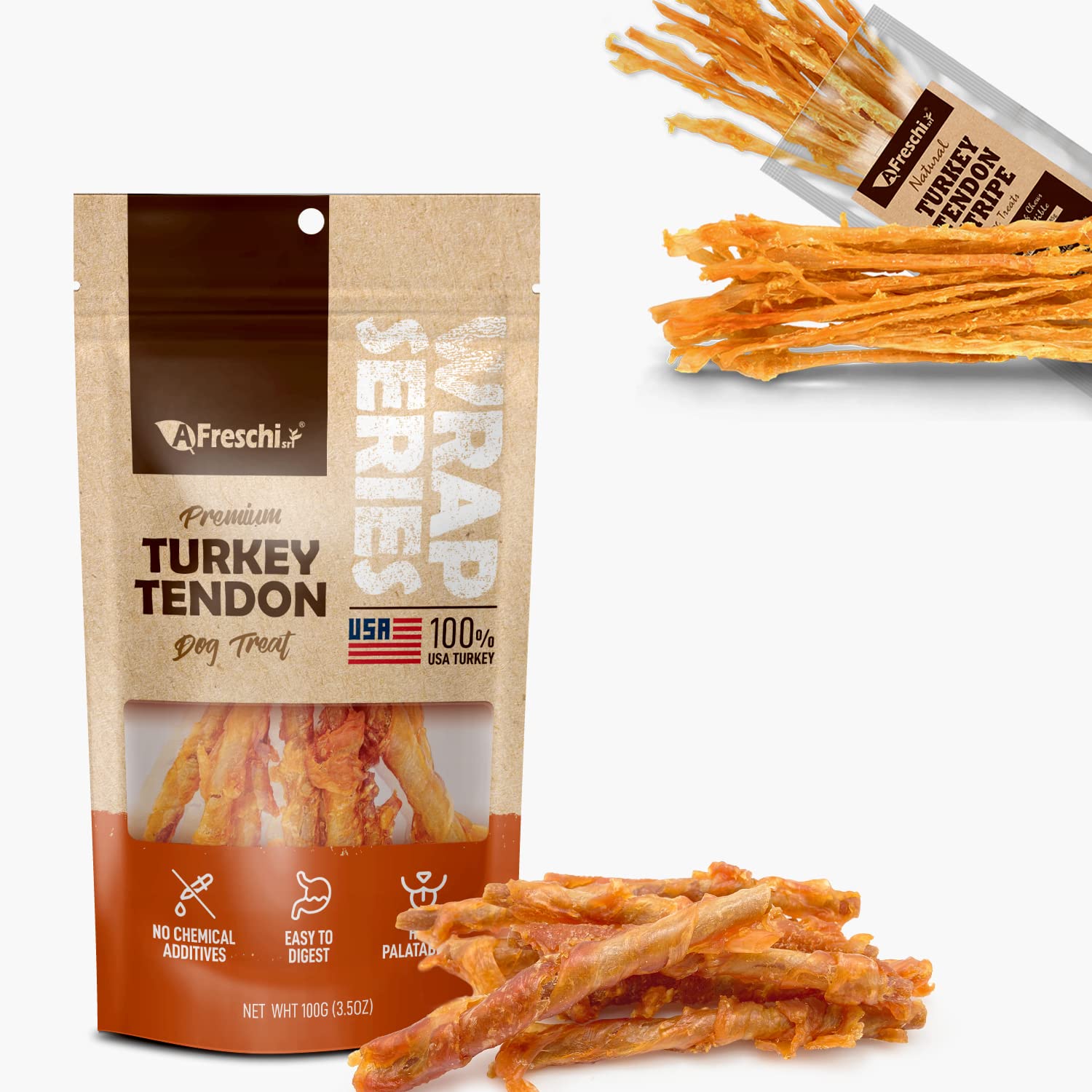 AFreschi Turkey Tendon for Dogs(Chicken Stick+Strip)
