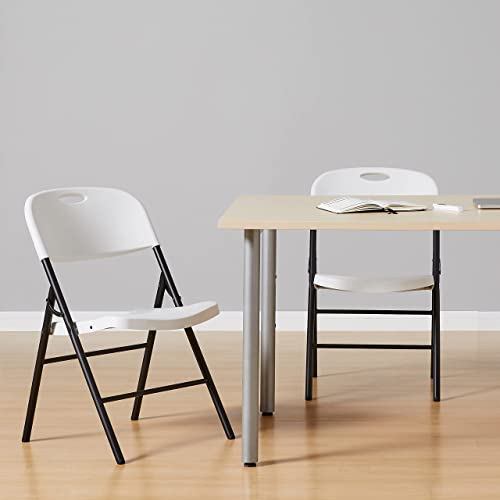Amazon Basics Folding Plastic Chair, 350-Pound Capacity, White, 2-Pack