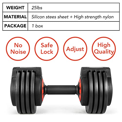 25/55 lbs Pair Adjustable Dumbbell Set, Fast Adjust Dumbbell Weight for Exercises Pair Dumbbells for Men and Women in Home Gym Workout Equipment, Dumbbell with Tray Suitable for Full Body