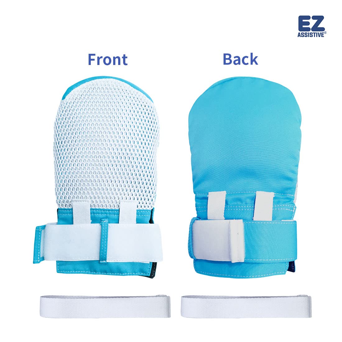 EZ Assistive Dementia Restraint Gloves Zipper Opening for Patients or Elderly Fingers Protection Dementia Products for elderly Reusable and Washable One Pair(2pcs)