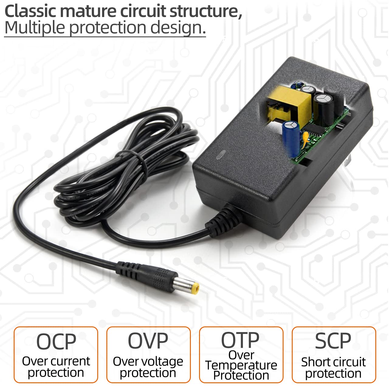 ANTOBLE Adapter Power Cord for Crosley Cruiser Portable Turntable Record Player CR8005A CR8005A-BK CR8005A-TU CR8005C CR89 CR221 Replaces RHD35-0900400 Class 2 AC Charger 9V DC Power Supply 6.5ft Cord