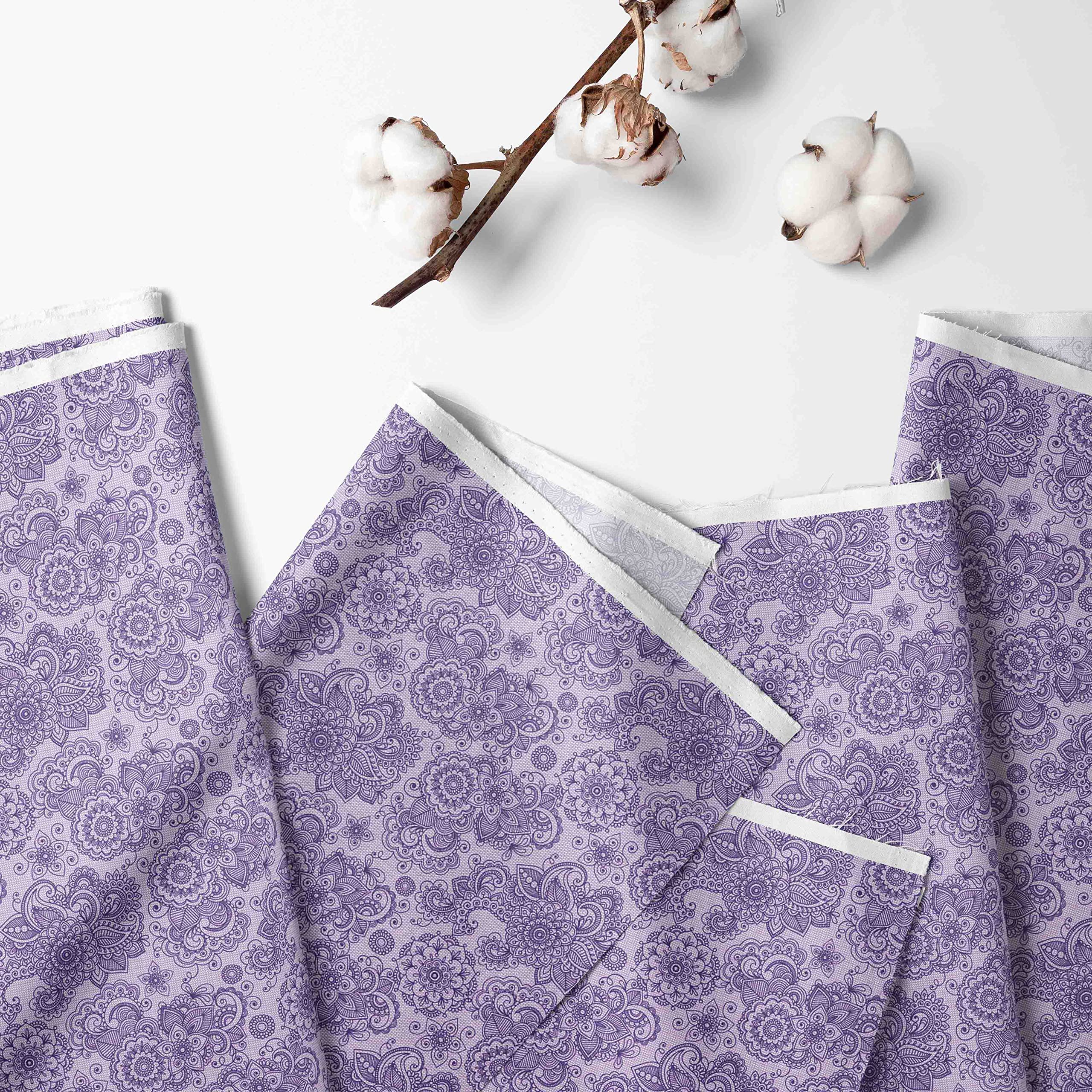 Bacati - 2 Pack Paisley Floral 100 Percent Cotton Percale Universal Baby US Standard Crib/Toddler Bed Fitted Sheets (Lilac Purple Scroll)