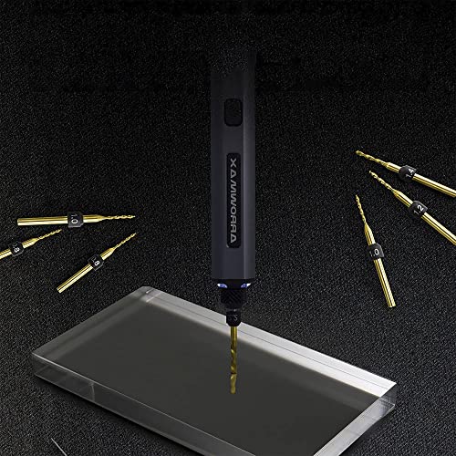 ARROWMAX Mini Twist Drill Bits Set, Size Marked, 0.6mm-2.2mm, Titanium Coated High Speed Steel Micro Drill Bits, 3/32-Inch Shank, Hole Drilling Tool for DIY, Jewelry, Amber, Beads, Aluminum, Copper, Wood (SetA)